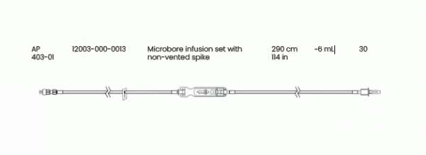 Eitan Medical Microbore infusion set with non-vented spike, AP403 12003 ...