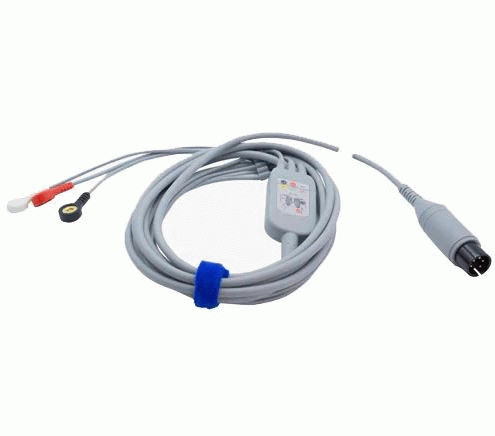 Edan 3-lead ECG integrated cable with snap lead wires (AHA ...