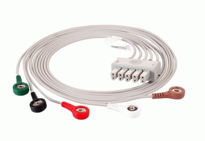 Edan ECG limb wires with 5-lead, snap, AHA, 0.9m 01.57.471023-11 ...