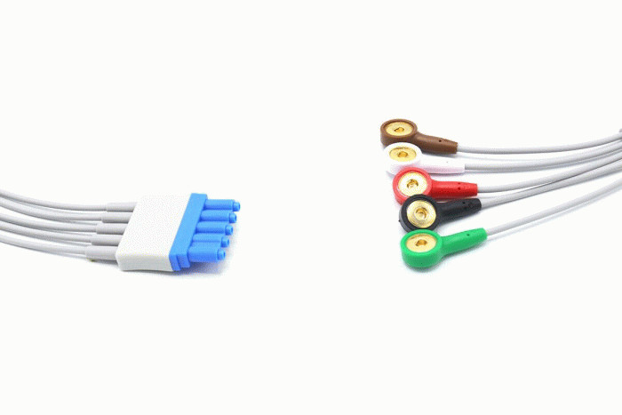 Philips Compatible ECG Leadwire with 5 Lead Snap Cables EKG Accessories