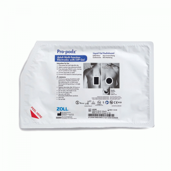 Zoll Pro-Padz® Radiolucent Liquid Gel Electrode 8900-2105-01 Pads AED ...