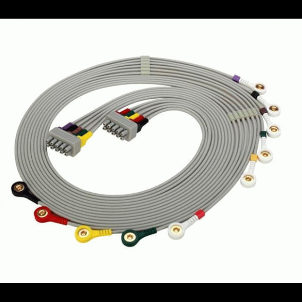 Edan 12-lead ECG Lead wires with Snap (AHA) Connectors 01.57.109101 ...