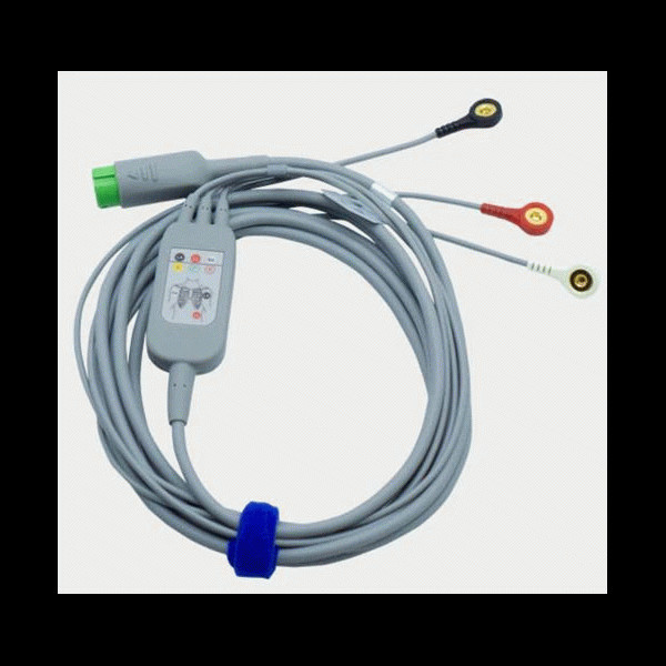 Edan ECG integrated cable with 5-lead, snap lead wires, AHA ...