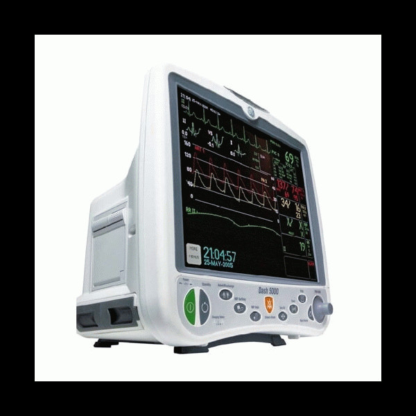 GE Dash 5000 Patient Monitor with 3/5 Lead ECG, NIBP, SPO2, Temp ...