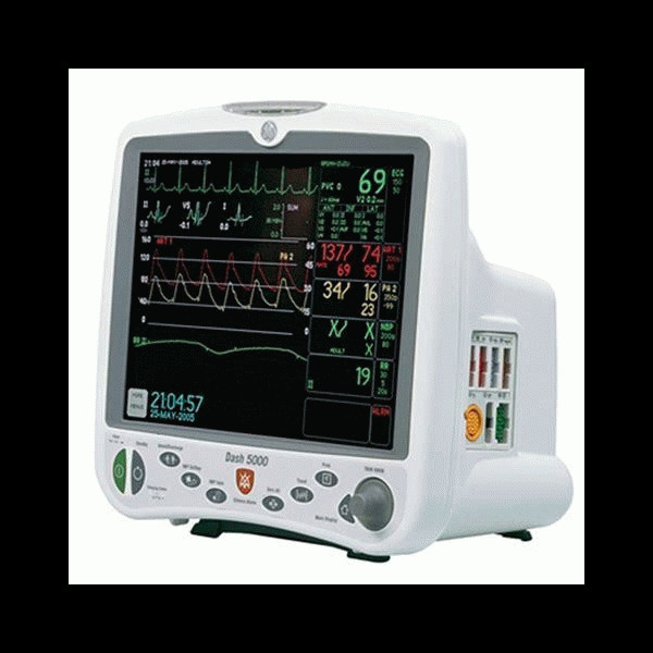 GE Dash 5000 Patient Monitor with 3/5 Lead ECG, NIBP, SPO2, Temp ...