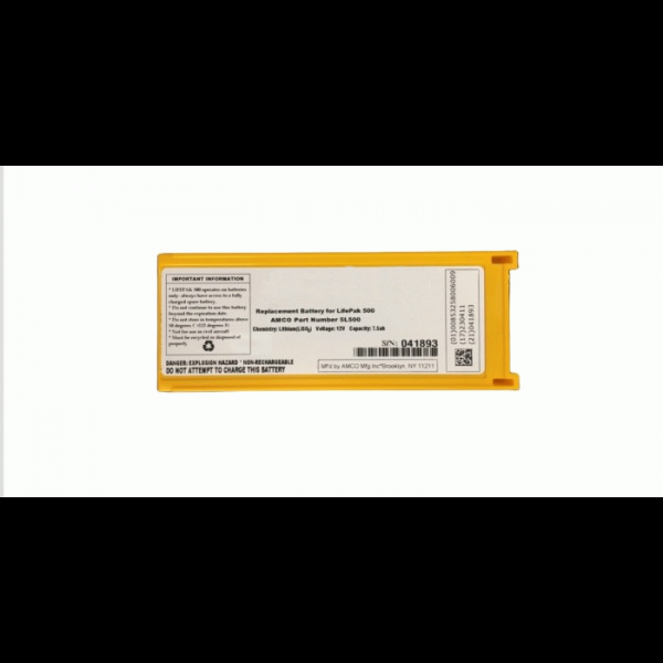Stryker Compatible Physio Control Lifepak 500 Non-Rechargeable Lithium ...