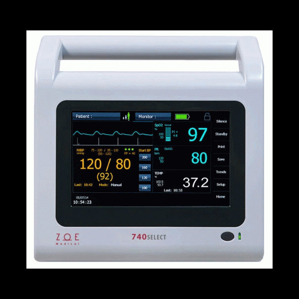 Zoe Medical 740 Select Monitor with ECG, NIBP, SpO2, Masimo CO2 01-02 ...