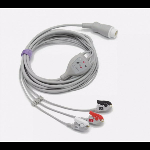 Philips ECG Cable 12 Pin with 3 Leads Grabber Cables Patient Monitor ...