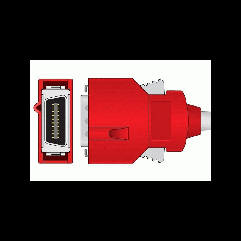 Masimo LNC SpO2 Adapter Cable with Red Connector 2056 Cables Patient ...