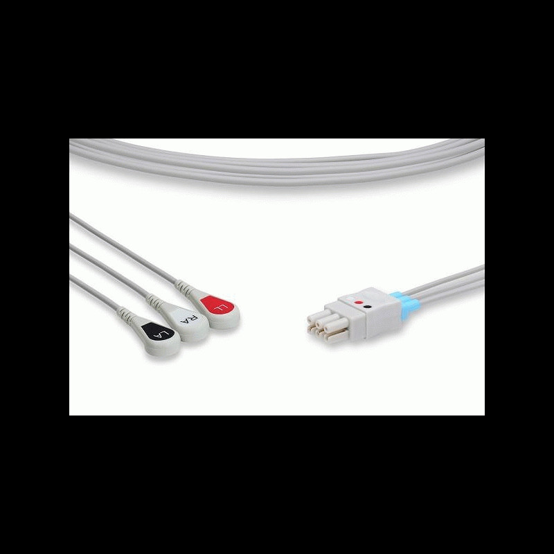 Compatible Datex Ohmeda ECG Leadwire with 3 Leads Snap LX3-90S0 ...