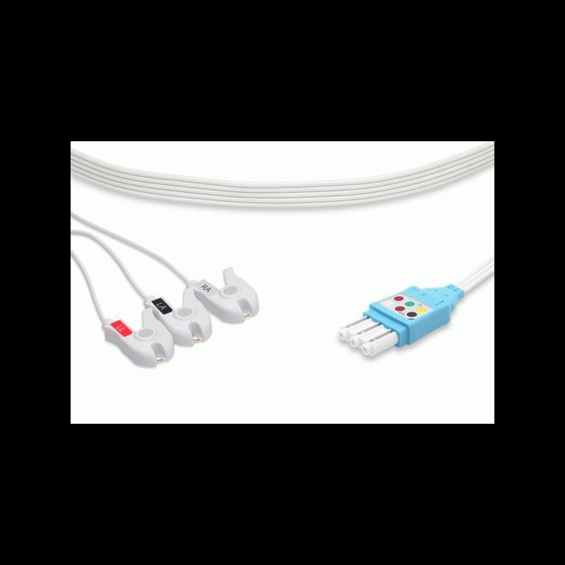 Compatible Philips ECG Leadwire with 3 Leads Pinch/Grabber, Disposable ...