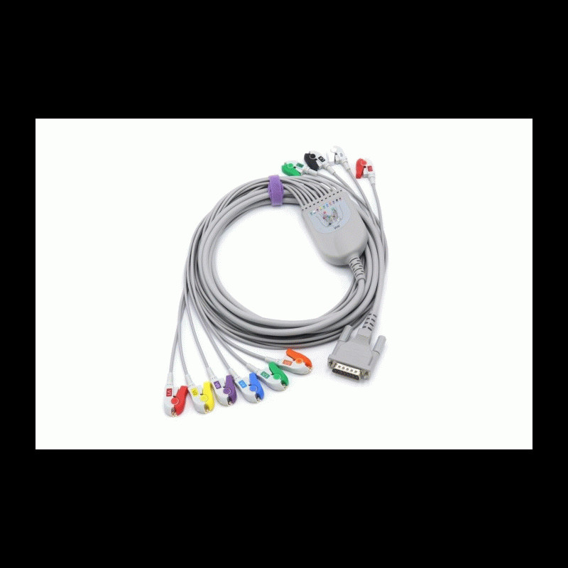 Welch Allyn Compatible 12 Lead EKG Cable with Grabber Cables EKG ...