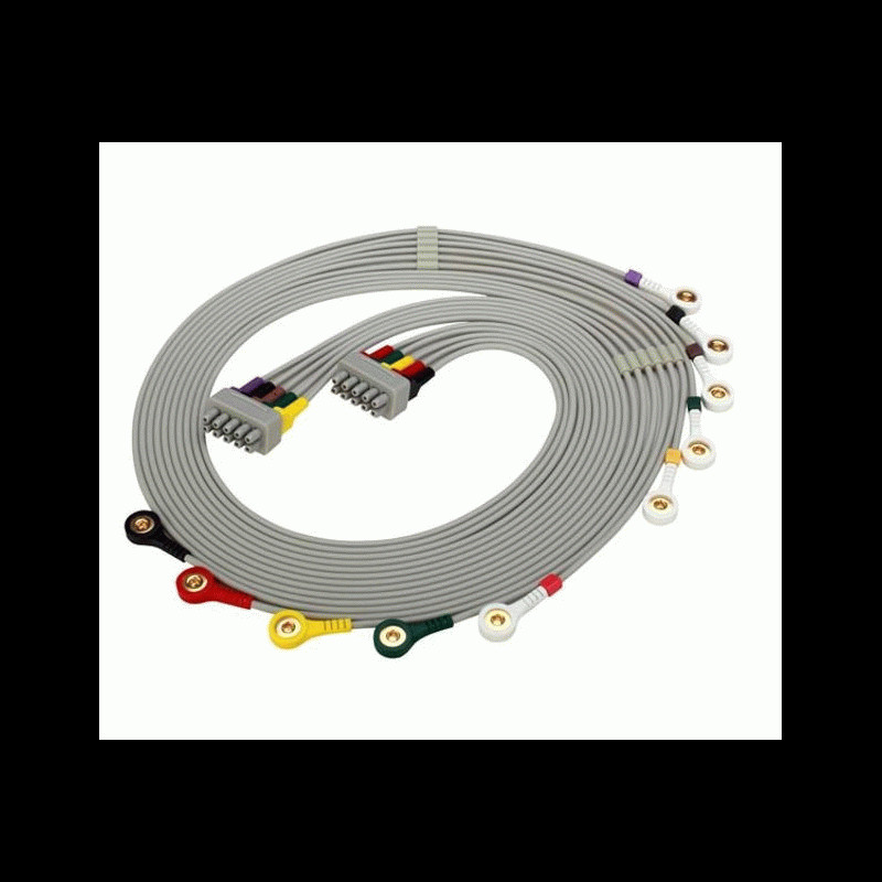 Edan 12-lead ECG Lead wires with Snap (AHA) Connectors 01.57.109101 ...