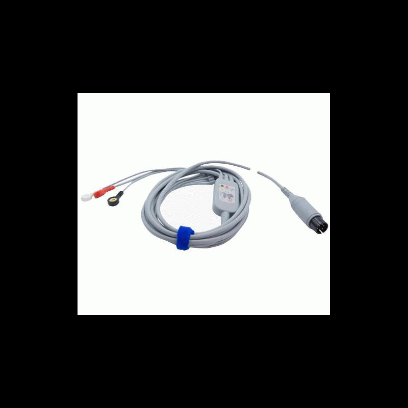 Edan 3-lead ECG integrated cable with snap lead wires (AHA ...