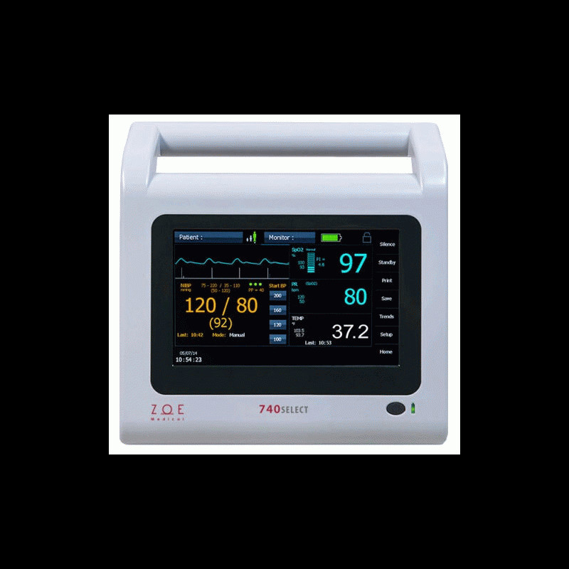Zoe Medical 740 Select Monitor with ECG, NIBP, SpO2, Masimo CO2 01-02 ...