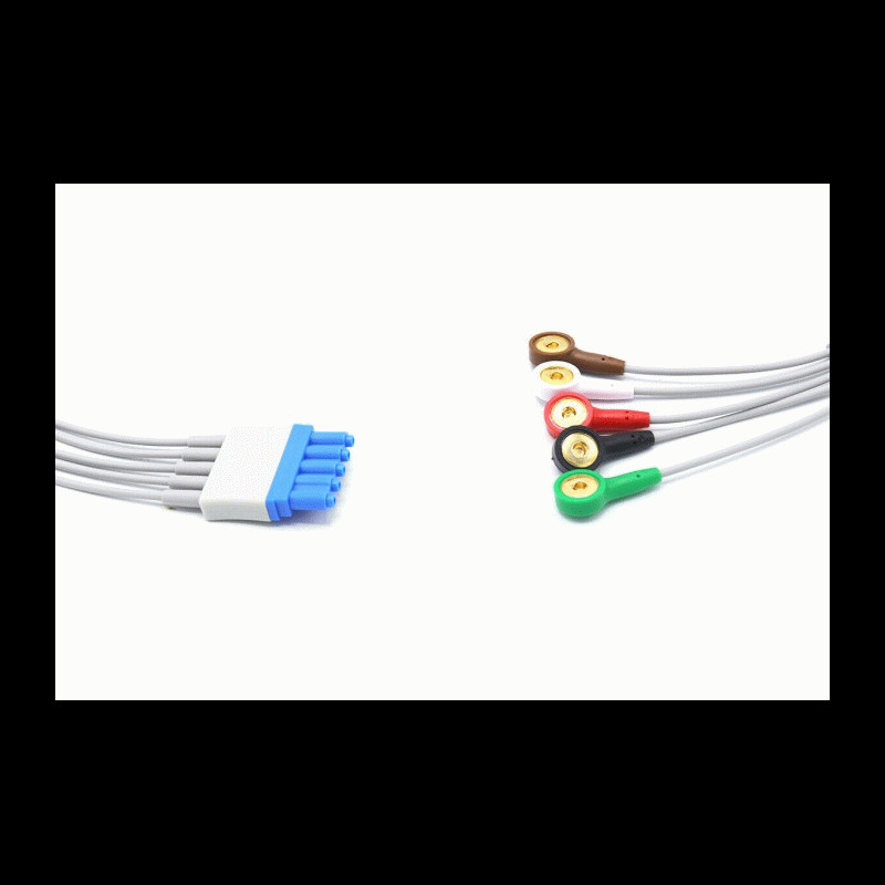 Philips Compatible ECG EKG Leadwire with 5 Lead Snap Cables EKG Accessories