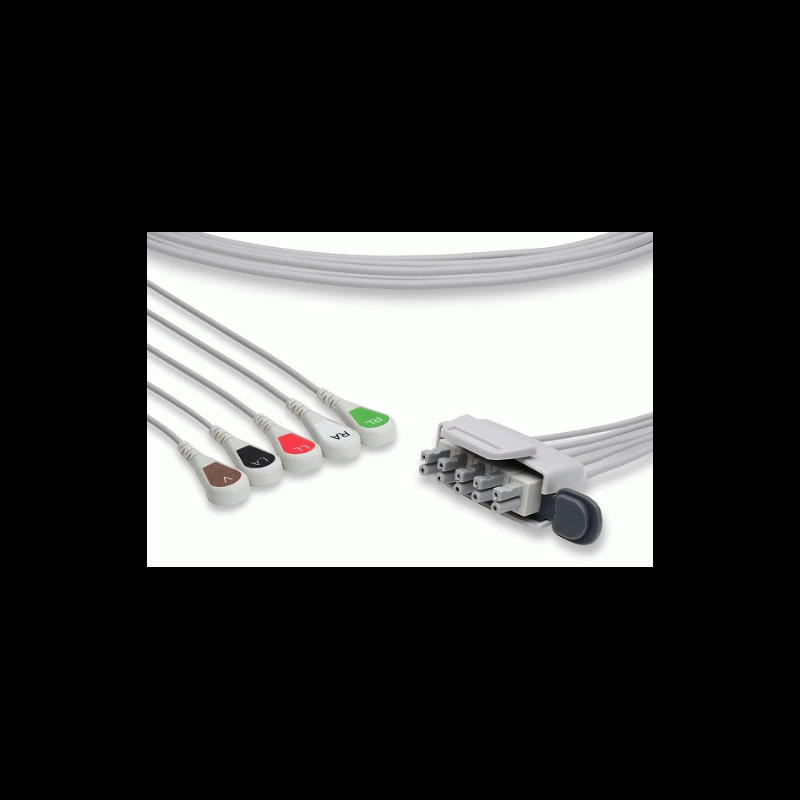 Philips Compatible ECG Telemetry Leadwires with 5 Leads Snap M2592A ...