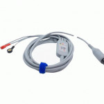 Edan 3-lead ECG integrated cable with snap lead wires (AHA, Defibrillation). 01.57.471095-10 ...